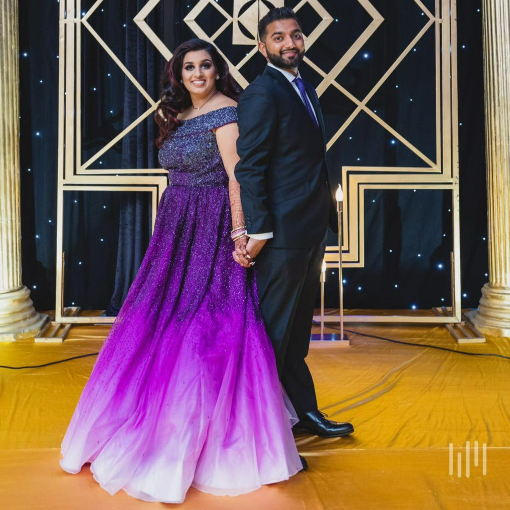 Bindi Patel in Lilac Ombre Embellished Gown – Pooja Kankariya